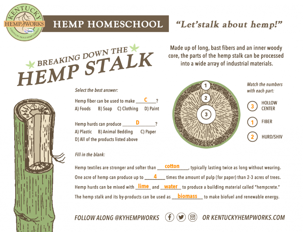 Hemp Homeschool - Lesson 3: Hemp Stalks and Fibers - Kentucky Hemp Works